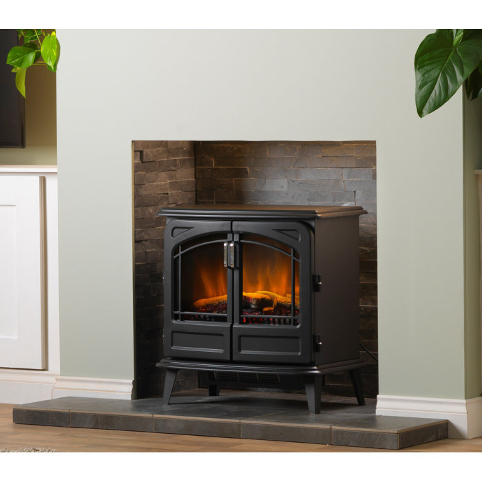 Dimplex Cassia Noir Large Optiflame Freestanding Electric Stove Fire, Black, 62 cm W | Wayfair.co.uk